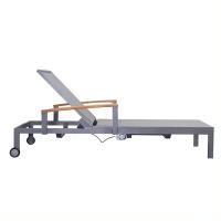 China Modern Iron Outdoor Sun Lounger with Adjustable Recline and Foldable Design - 200cm Length Weather-Resistant Patio Furniture for sale