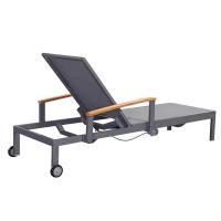 China Modern Iron Outdoor Sun Lounger with Adjustable Recline and Foldable Design - 200cm Length Weather-Resistant Patio Furniture for sale