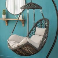China Metal Lazy Balcony Rocking Chair Family Hanging Basket Rattan Swing for Outdoor for sale