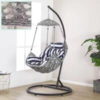 China Metal Lazy Balcony Rocking Chair Family Hanging Basket Rattan Swing for Outdoor for sale