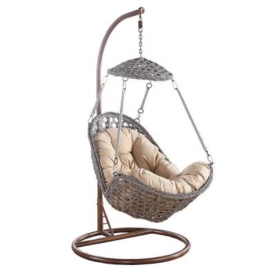 China Metal Lazy Balcony Rocking Chair Family Hanging Basket Rattan Swing for Outdoor for sale