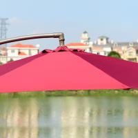 China Red Roman Style Outdoor Patio Umbrella 3m Waterproof UV Resistant Garden Balcony Decoration Sun Parasol for sale