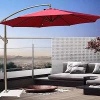 China Red Roman Style Outdoor Patio Umbrella 3m Waterproof UV Resistant Garden Balcony Decoration Sun Parasol for sale
