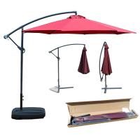 China Red Roman Style Outdoor Patio Umbrella 3m Waterproof UV Resistant Garden Balcony Decoration Sun Parasol for sale
