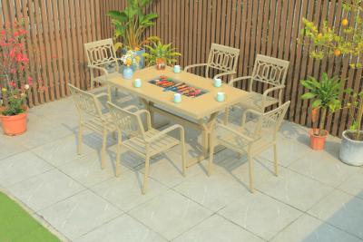 China WEIMEITE Aluminum Outdoor Rattan Table and Chairs Set - 60cm Chairs with 5-Year Frame Warranty for sale