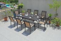 China WEIMEITE Black Cream Rattan Aluminum Outdoor Dining Set with 60x60x80cm Chairs and Weather-Resistant Design for sale