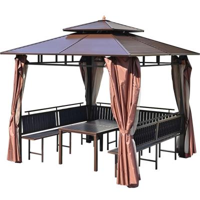China Durable Outdoor Metal Gazebo 3x3m to 4x8m Customizable Size for Garden & Patio for sale