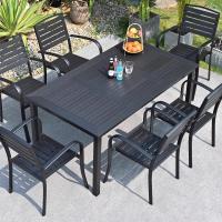 China WEIMEITE Black Aluminum Alloy Outdoor Table and Chair Set 60x60x89cm for Deck Patio for sale