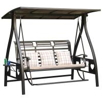 China Solar Powered Heavy Duty Outdoor Swing 300kg Capacity Dual Day Night Use for sale