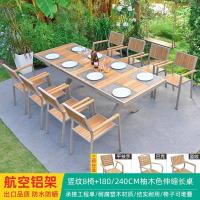 China Washable 6 Seater Patio Set with Waterproof Polywood Outdoor Table and 310g/m² Fabric Chairs for sale