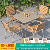 China Washable 6 Seater Patio Set with Waterproof Polywood Outdoor Table and 310g/m² Fabric Chairs for sale