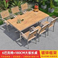 China Washable 6 Seater Patio Set with Waterproof Polywood Outdoor Table and 310g/m² Fabric Chairs for sale