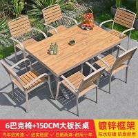China Washable 6 Seater Patio Set with Waterproof Polywood Outdoor Table and 310g/m² Fabric Chairs for sale