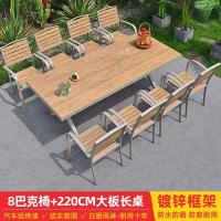 China Washable 6 Seater Patio Set with Waterproof Polywood Outdoor Table and 310g/m² Fabric Chairs for sale