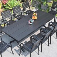 China Black Aluminum Alloy Outdoor Table and Chair Set 60x60x89cm Weather Resistant for sale