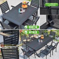 China Black Aluminum Alloy Outdoor Table and Chair Set 60x60x89cm Weather Resistant for sale