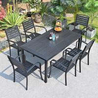 China Black Aluminum Alloy Outdoor Table and Chair Set 60x60x89cm Weather Resistant for sale