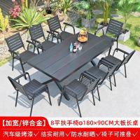 China Black Aluminum Alloy Outdoor Table and Chair Set 60x60x89cm Weather Resistant for sale