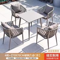 China Luxury Nordic Style Weatherproof Rattan Outdoor Dining Set 6 Seater Patio Garden Furniture for sale