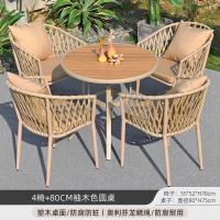 China Luxury Nordic Style Weatherproof Rattan Outdoor Dining Set 6 Seater Patio Garden Furniture for sale