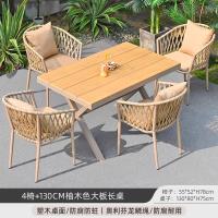 China Luxury Nordic Style Weatherproof Rattan Outdoor Dining Set 6 Seater Patio Garden Furniture for sale