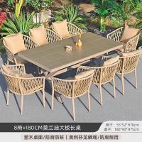 China Luxury Nordic Style Weatherproof Rattan Outdoor Dining Set 6 Seater Patio Garden Furniture for sale