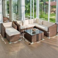 China Outdoor Wicker Sofa Set Waterproof Sunproof PE Rattan Garden Patio Furniture 3 Seater for sale