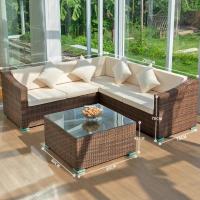 China Outdoor Wicker Sofa Set Waterproof Sunproof PE Rattan Garden Patio Furniture 3 Seater for sale