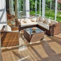 China Outdoor Wicker Sofa Set Waterproof Sunproof PE Rattan Garden Patio Furniture 3 Seater for sale