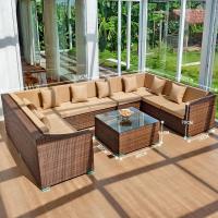 China Outdoor Wicker Sofa Set Waterproof Sunproof PE Rattan Garden Patio Furniture 3 Seater for sale