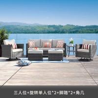 China Nordic Style Outdoor Wicker Rattan Sofa Set Waterproof Sunproof Patio Garden Furniture 3 Seater for sale
