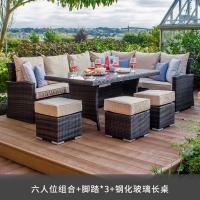China Nordic Style Outdoor Wicker Rattan Sofa Set Waterproof Sunproof Patio Garden Furniture 3 Seater for sale