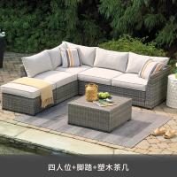 China Nordic Style Outdoor Wicker Rattan Sofa Set Waterproof Sunproof Patio Garden Furniture 3 Seater for sale