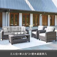 China Nordic Style Outdoor Wicker Rattan Sofa Set Waterproof Sunproof Patio Garden Furniture 3 Seater for sale