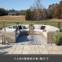 China Nordic Style Outdoor Wicker Rattan Sofa Set Waterproof Sunproof Patio Garden Furniture 3 Seater for sale