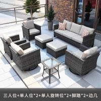 China Nordic Style Outdoor Wicker Rattan Sofa Set Waterproof Sunproof Patio Garden Furniture 3 Seater for sale