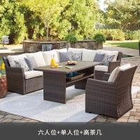 China Nordic Style Outdoor Wicker Rattan Sofa Set Waterproof Sunproof Patio Garden Furniture 3 Seater for sale