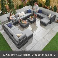 China Nordic Style Outdoor Wicker Rattan Sofa Set Waterproof Sunproof Patio Garden Furniture 3 Seater for sale