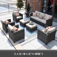 China Nordic Style Outdoor Wicker Rattan Sofa Set Waterproof Sunproof Patio Garden Furniture 3 Seater for sale