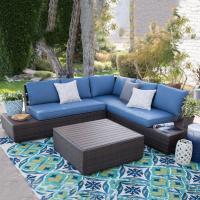 China Nordic Style Outdoor Wicker Rattan Sofa Set Waterproof Sunproof Patio Garden Furniture 3 Seater for sale