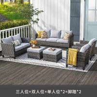 China Nordic Style Outdoor Wicker Rattan Sofa Set Waterproof Sunproof Patio Garden Furniture 3 Seater for sale