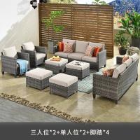China Nordic Style Outdoor Wicker Rattan Sofa Set Waterproof Sunproof Patio Garden Furniture 3 Seater for sale
