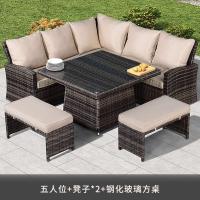 China Nordic Style Outdoor Wicker Rattan Sofa Set Waterproof Sunproof Patio Garden Furniture 3 Seater for sale