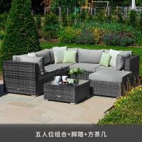 China Nordic Style Outdoor Wicker Rattan Sofa Set Waterproof Sunproof Patio Garden Furniture 3 Seater for sale