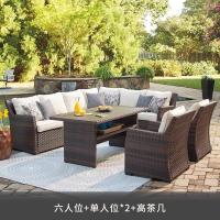 China Nordic Style Outdoor Wicker Rattan Sofa Set Waterproof Sunproof Patio Garden Furniture 3 Seater for sale