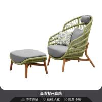 China Outdoor Teak Rattan Sofa Set Waterproof Sunproof 3-Seat Courtyard Garden Furniture for sale
