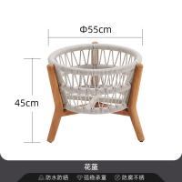 China Outdoor Teak Rattan Sofa Set Waterproof Sunproof 3-Seat Courtyard Garden Furniture for sale