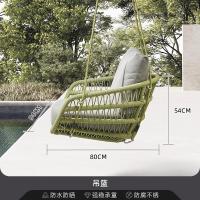 China Outdoor Teak Rattan Sofa Set Waterproof Sunproof 3-Seat Courtyard Garden Furniture for sale