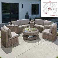 China Round Swimming Pool Rattan Sofa SG26027 - Waterproof Outdoor Furniture with 3-Year Warranty and Custom Colors for sale