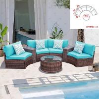 China Round Swimming Pool Rattan Sofa SG26027 - Waterproof Outdoor Furniture with 3-Year Warranty and Custom Colors for sale